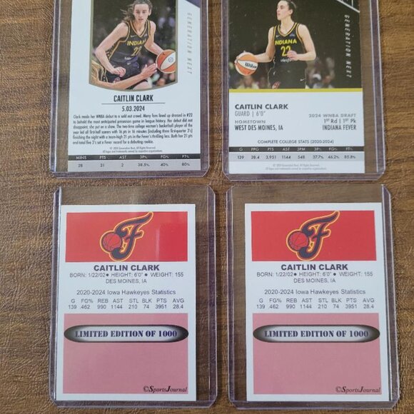 Accessories | 4 Caitlin Clark Indiana Fever Rookie Cards Generation ...